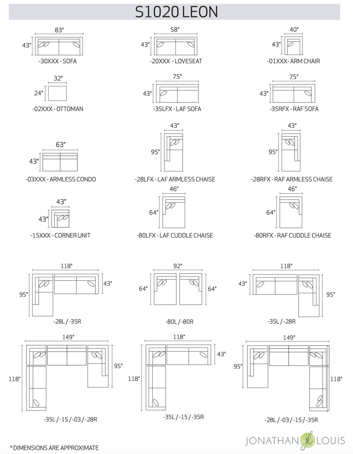 Leon Sectional by Jonathan Louis - SofaBed etc.